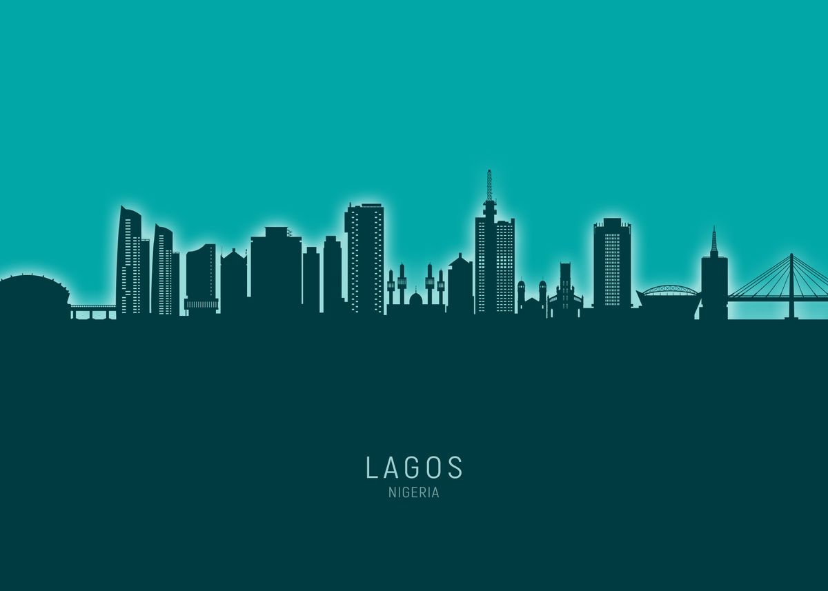 'Lagos Skyline Nigeria' Poster by Michael Tompsett | Displate