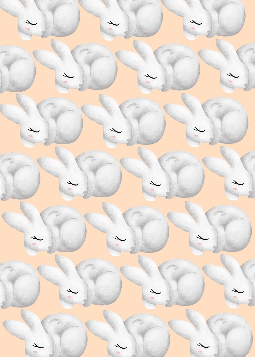 'Rabbit' Poster, picture, metal print, paint by Wayan Studio | Displate