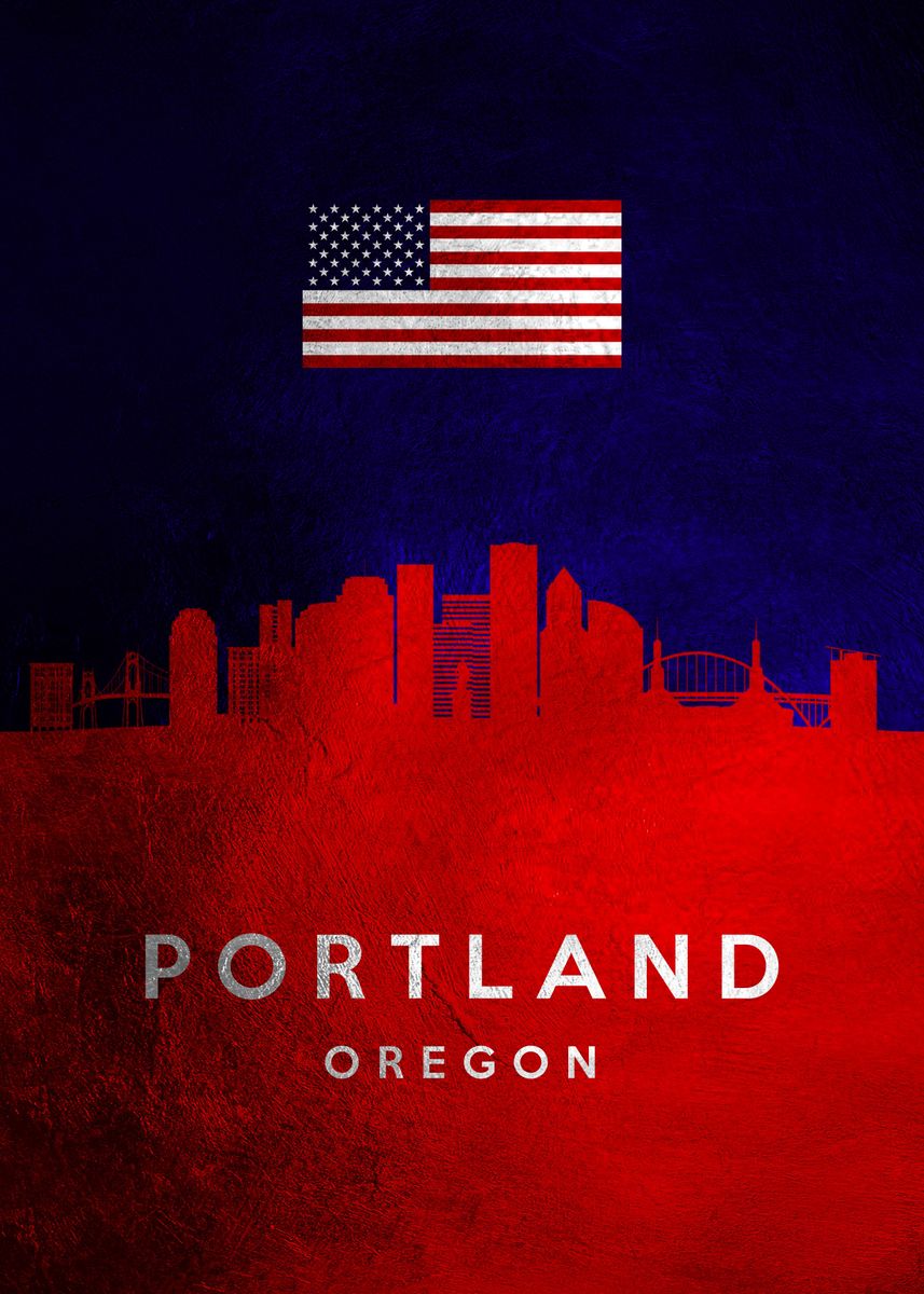 'Portland Oregon Skyline' Poster by ABConcepts | Displate
