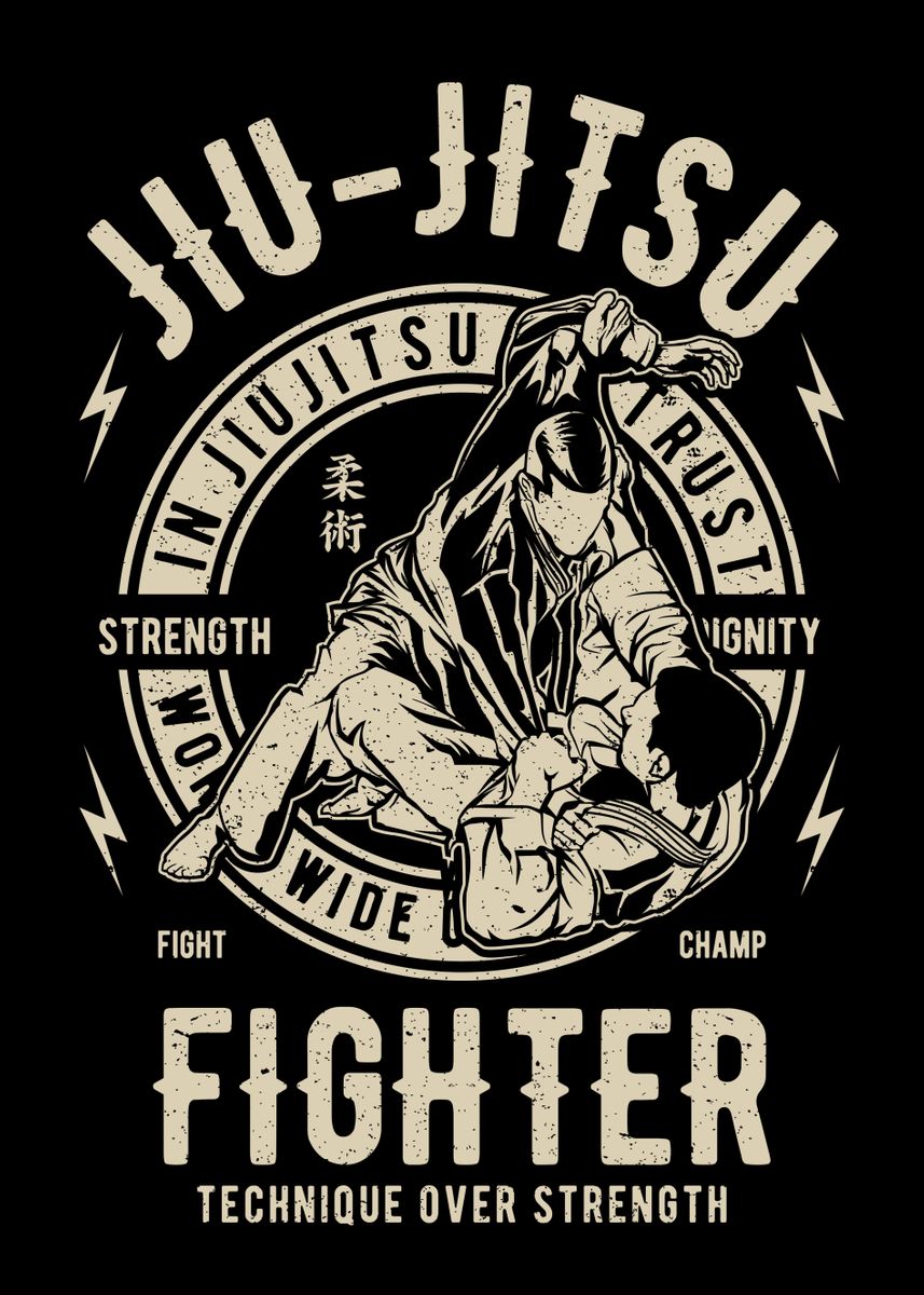 'Jiu Jitsu' Poster, picture, metal print, paint by thetshirtshop2020 ...