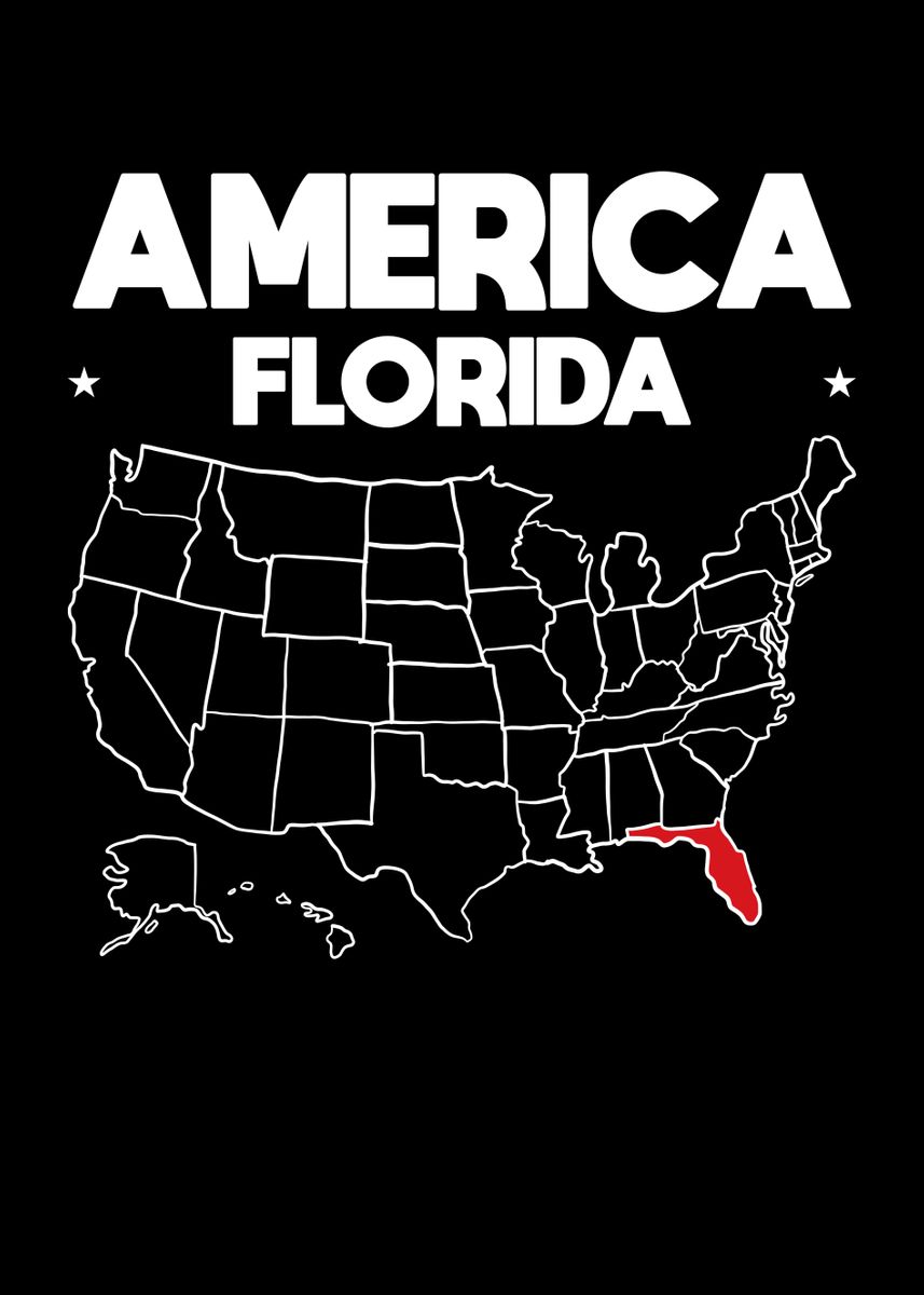 'USA gift Florida State' Poster, picture, metal print, paint by cecatto ...