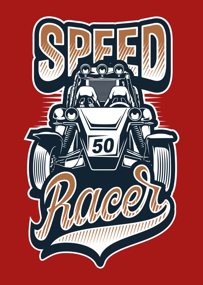 'Speed Racer' Poster, picture, metal print, paint by Sam Kal | Displate