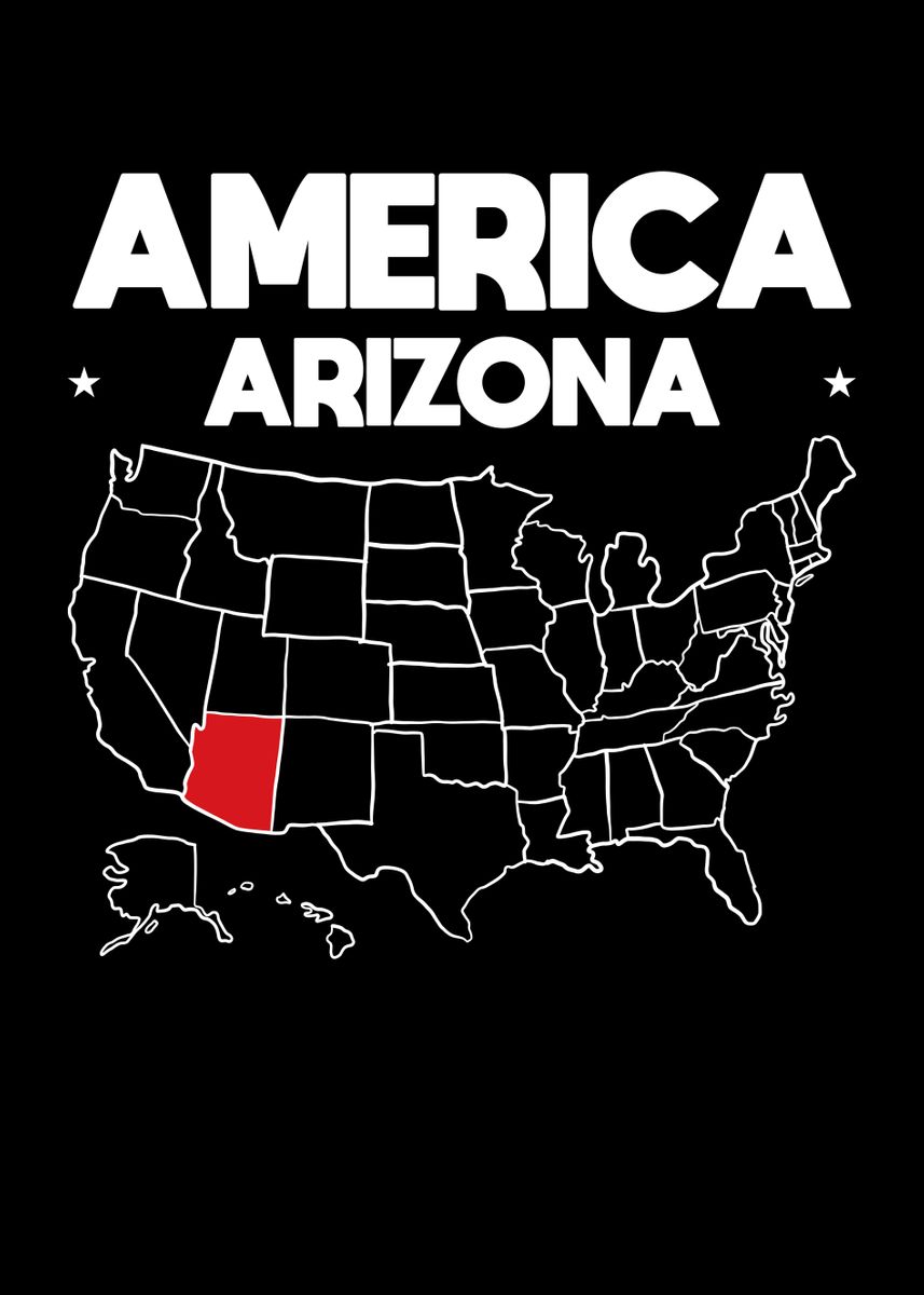 'USA gift Arizona State' Poster, picture, metal print, paint by cecatto ...