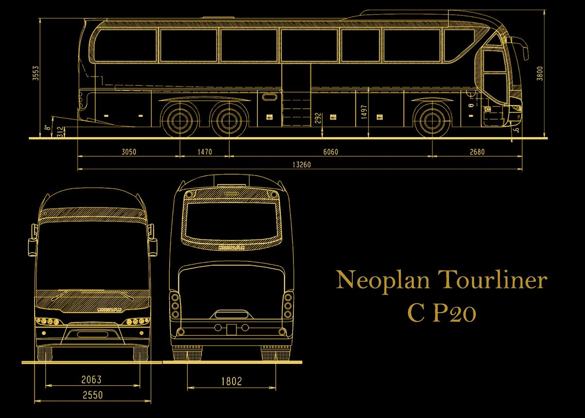 'Neoplan Tourliner C P20 ' Poster by B & W Arts | Displate