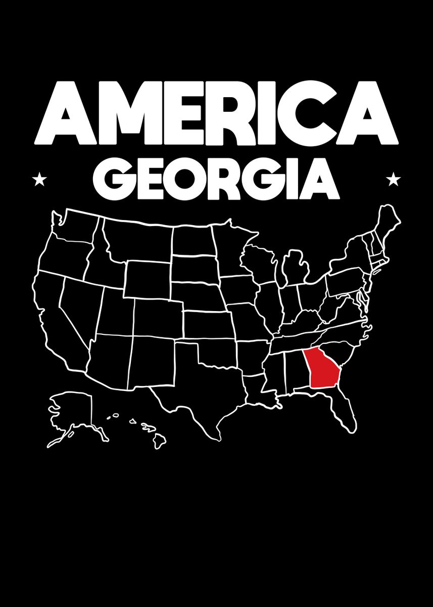 'USA gift Georgia State' Poster, picture, metal print, paint by cecatto ...
