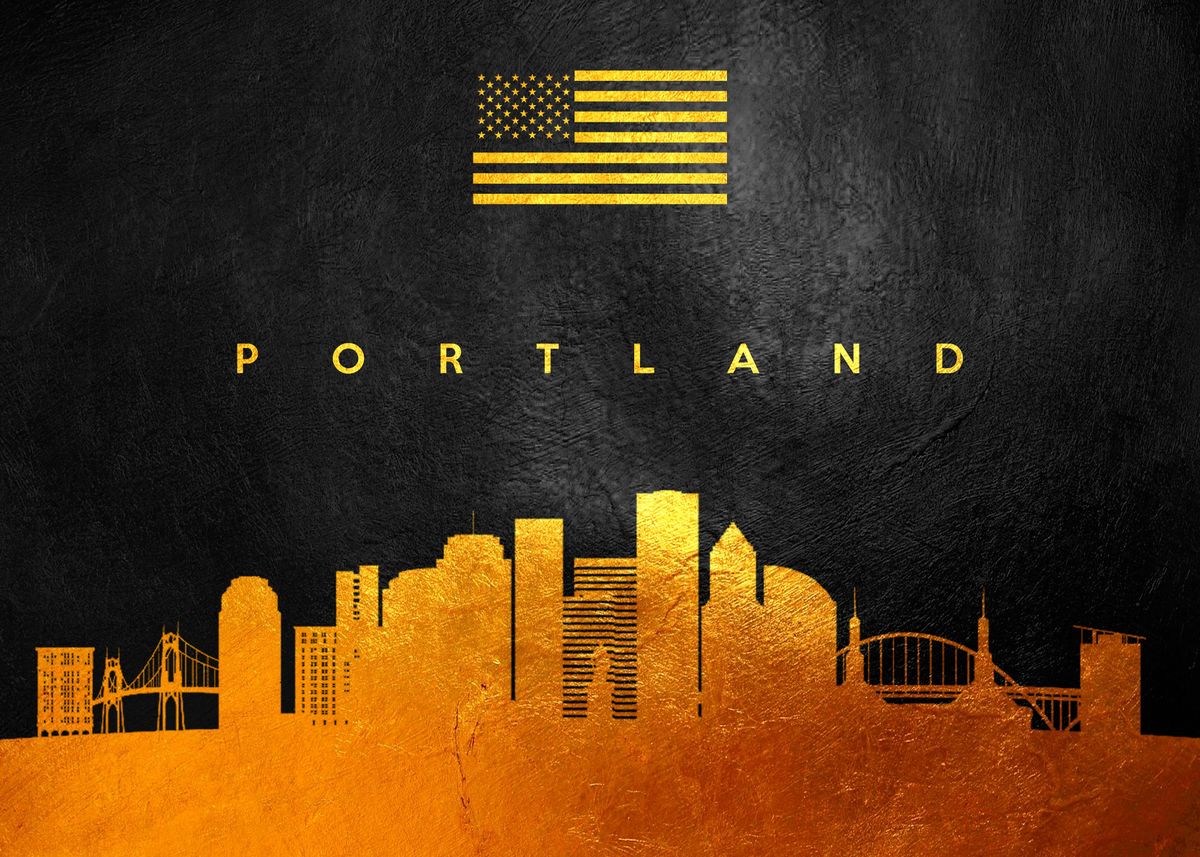 'Portland Oregon Skyline' Poster by ABConcepts | Displate