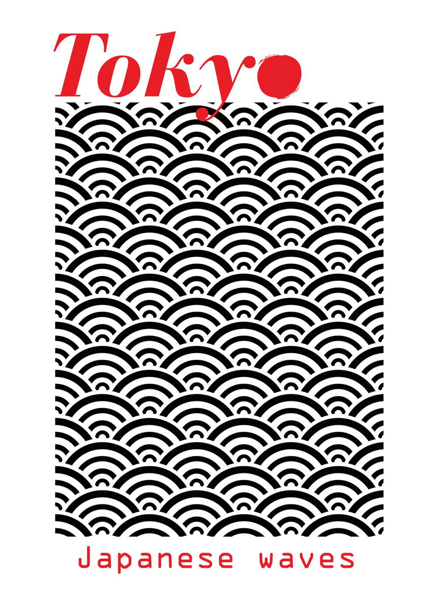 'Tokyo Waves' Poster, picture, metal print, paint by Neon Lights | Displate