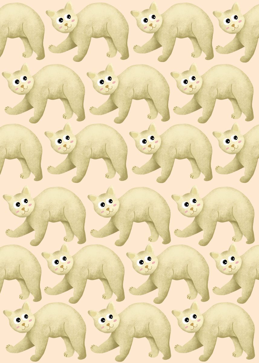 'Cat' Poster, picture, metal print, paint by Wayan Studio | Displate