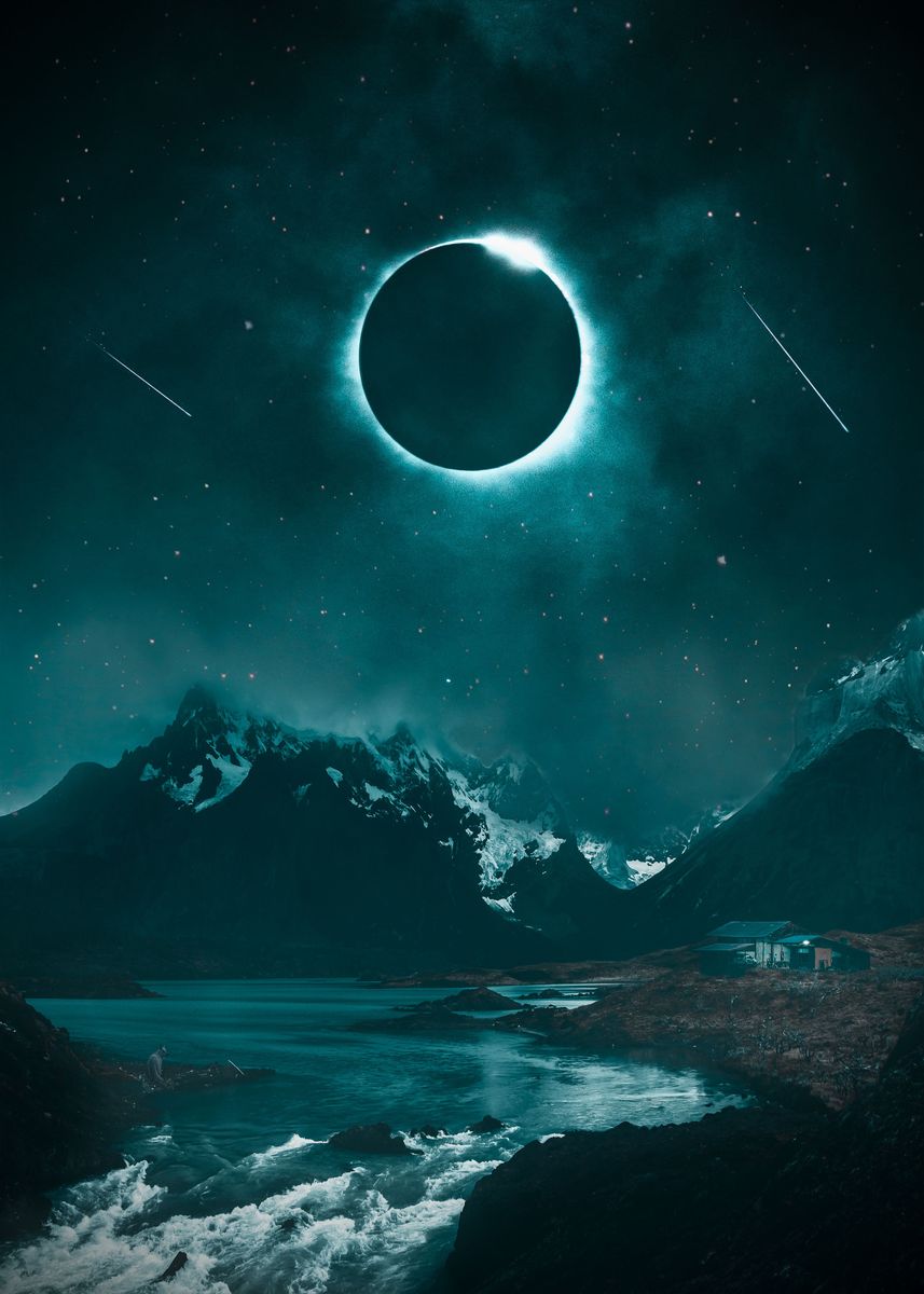 'Blue eclipse' Poster, picture, metal print, paint by Gianni Accurso ...