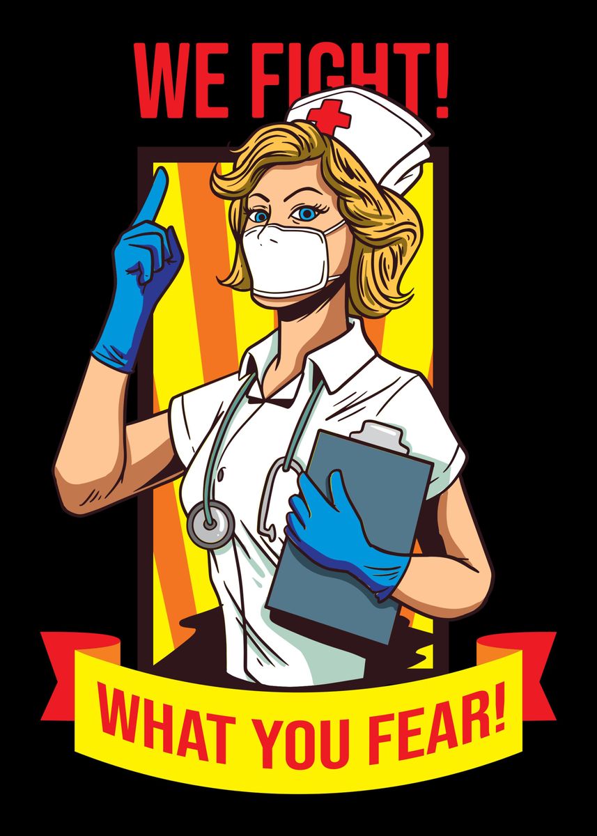 'Nursing Strong Nurse Careg' Poster, picture, metal print, paint by ...