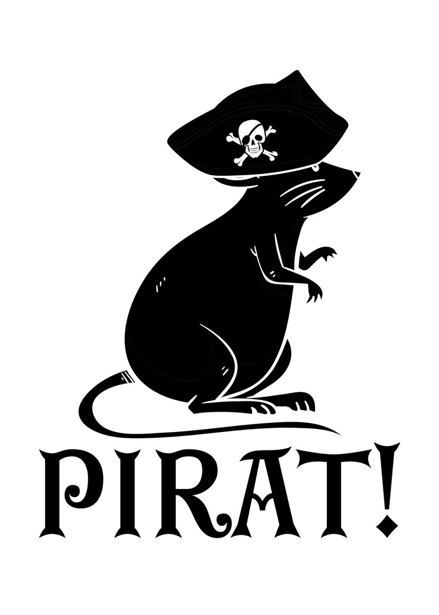 'Rats Pirate Pet Gift' Poster, picture, metal print, paint by TW Design ...