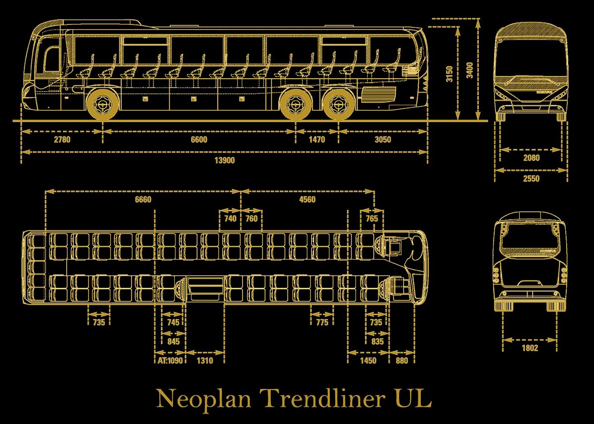 'Neoplan Trendliner UL ' Poster by B & W Arts | Displate