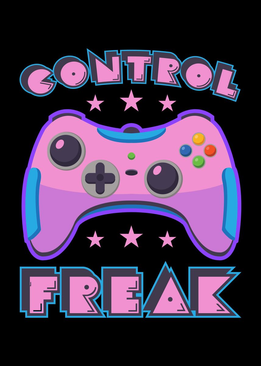 'Control Freak 80s Retro' Poster, picture, metal print, paint by ...