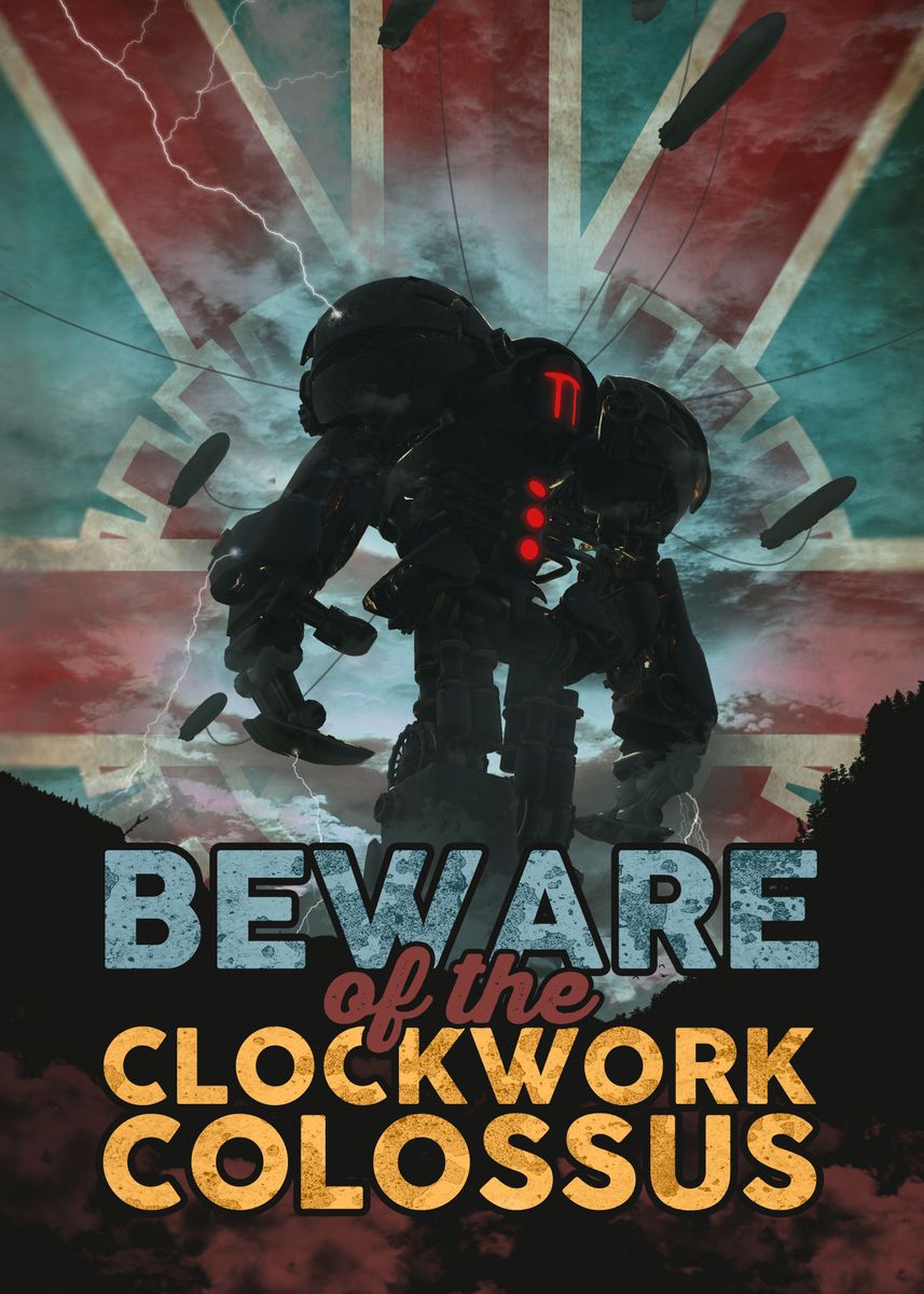 'Beware of the Clockwork Co' Poster, picture, metal print, paint by ...