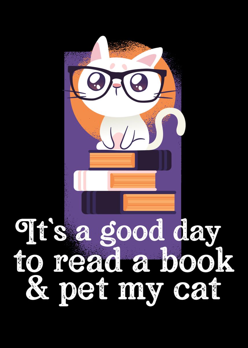 'book and cat' Poster by Andreas Schellenberg | Displate