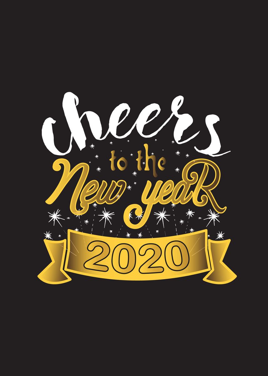 'Cheers New Year' Poster, picture, metal print, paint by Beone Digital ...