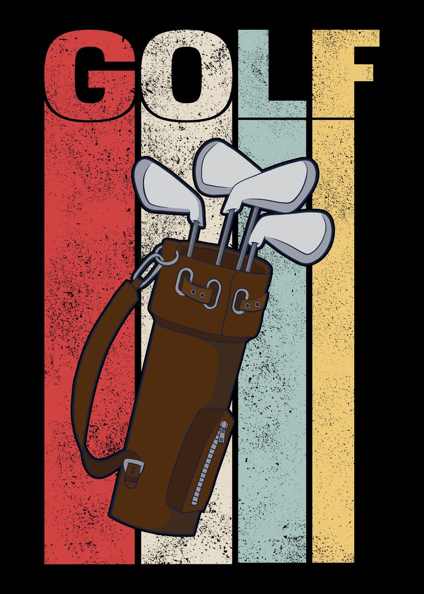 'Golfer Golf Retro Golfing ' Poster by Dennis | Displate