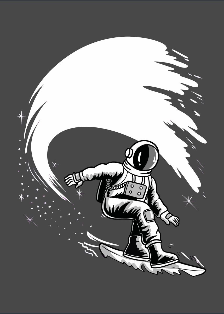 'Astro Surfer' Poster by Color My Wall | Displate