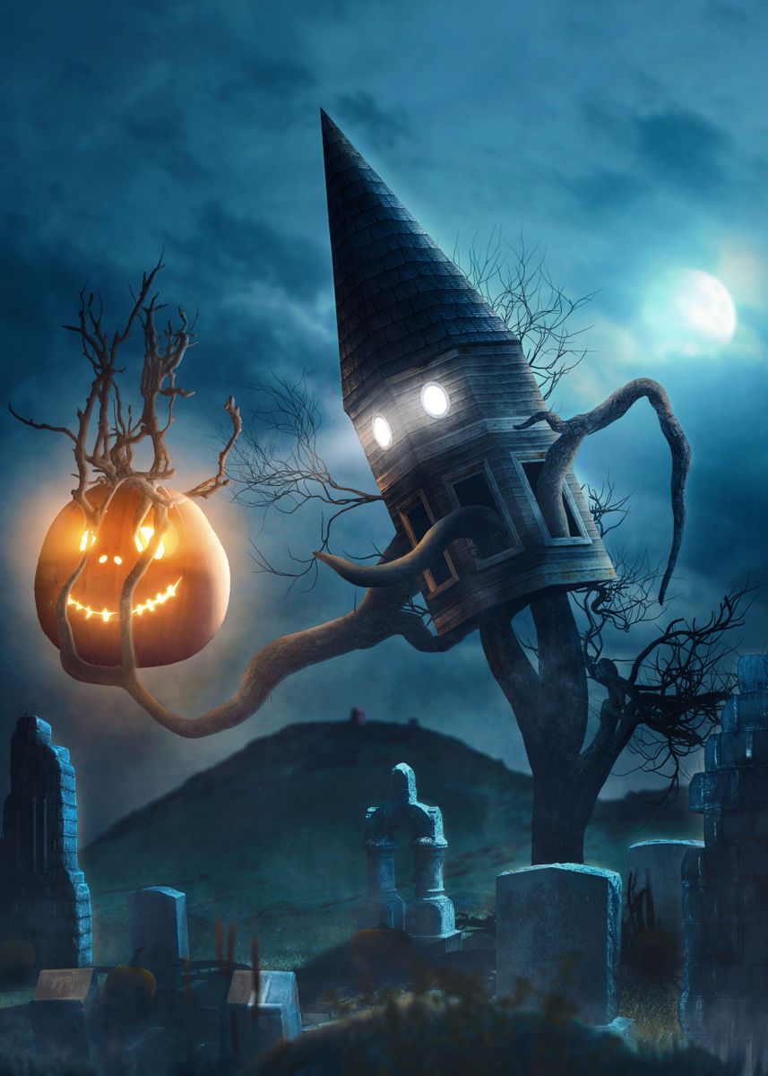 'Spooky Halloween Pt 2' Poster, picture, metal print, paint by Pascal ...