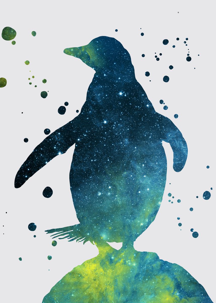 'Penguin nebula' Poster, picture, metal print, paint by Alexandra A | Displate