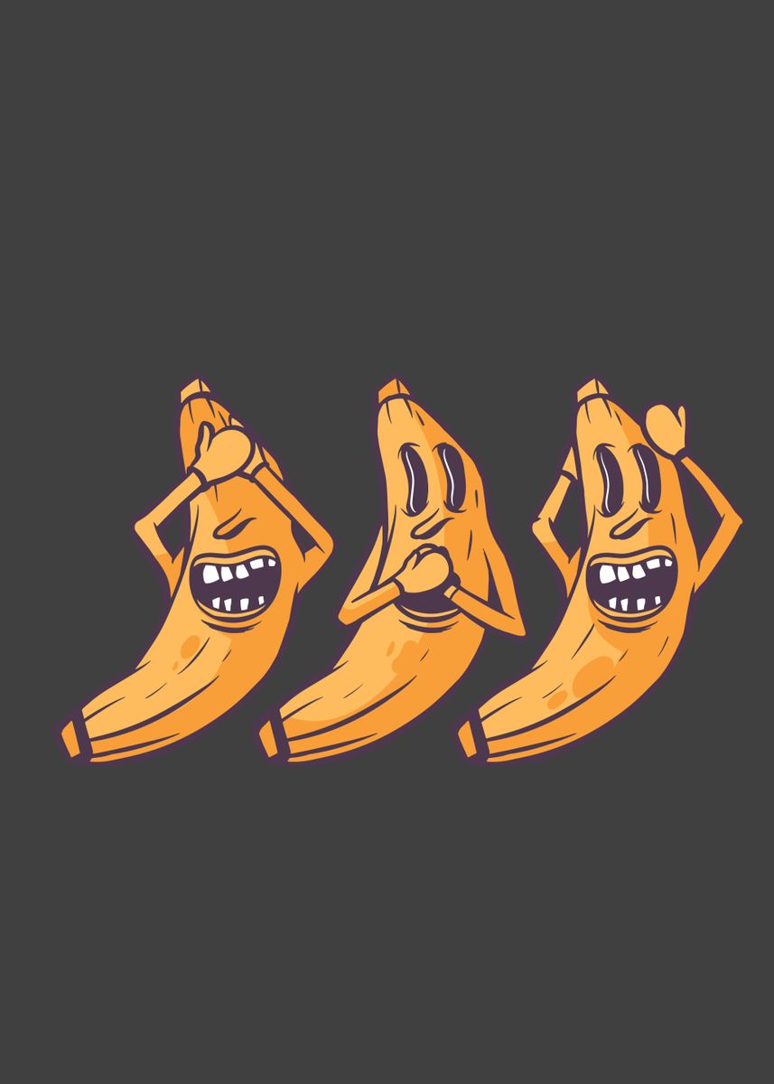 'CRAZY BANANAS' Poster, picture, metal print, paint by ...
