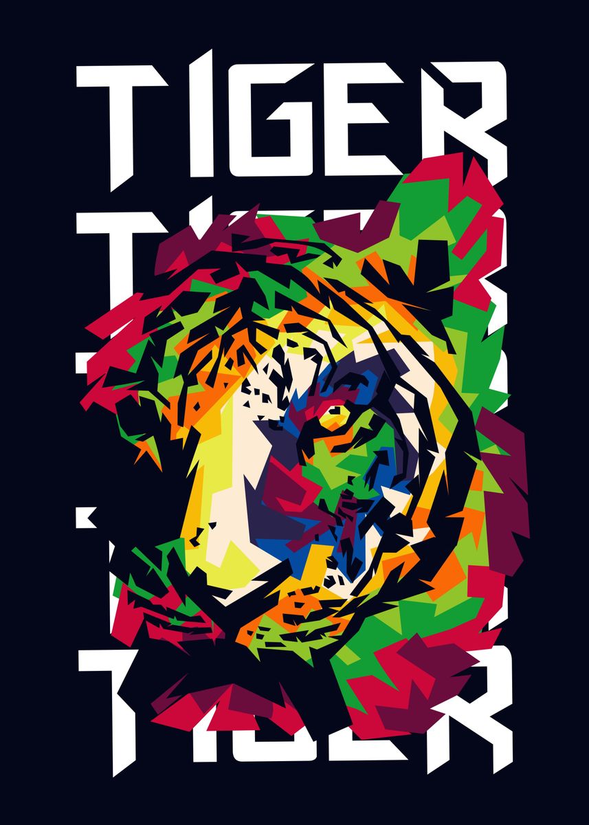 'tiger variation colour' Poster, picture, metal print, paint by Mshel ...