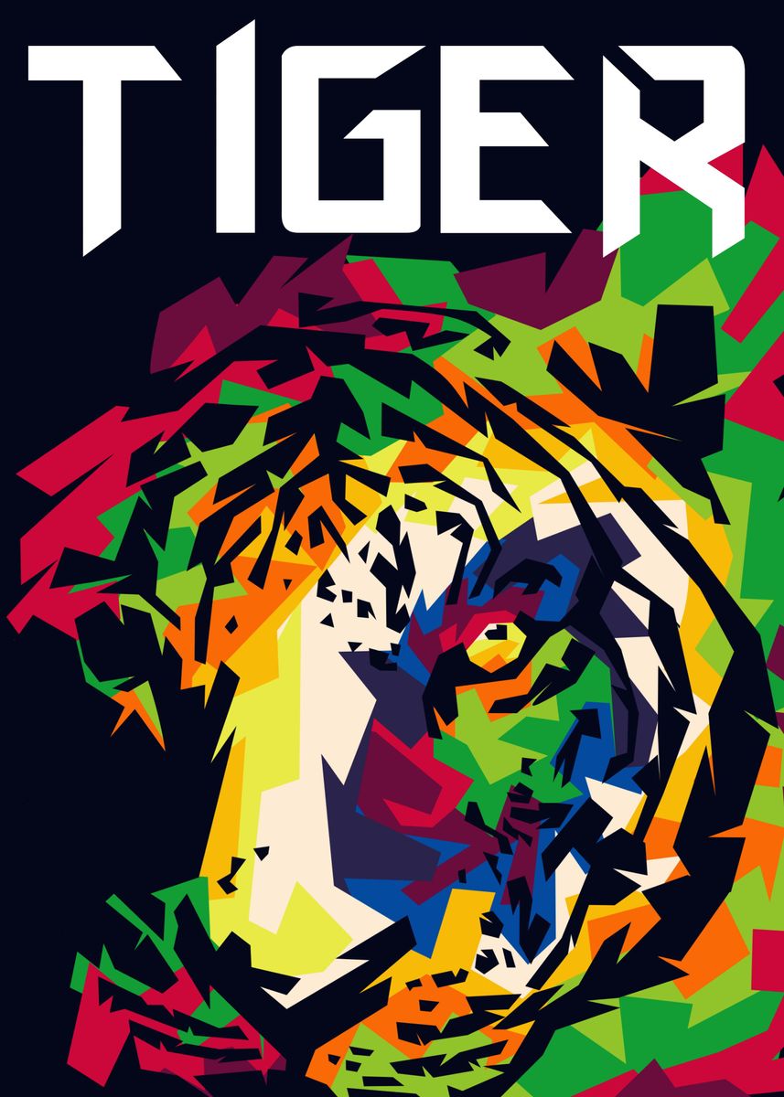'tiger wild global' Poster by Mshel Tyan | Displate