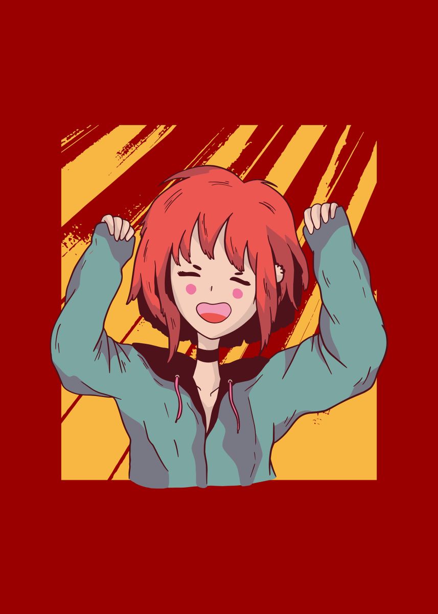 'Anime Girl Relax' Poster, picture, metal print, paint by Adrien ...