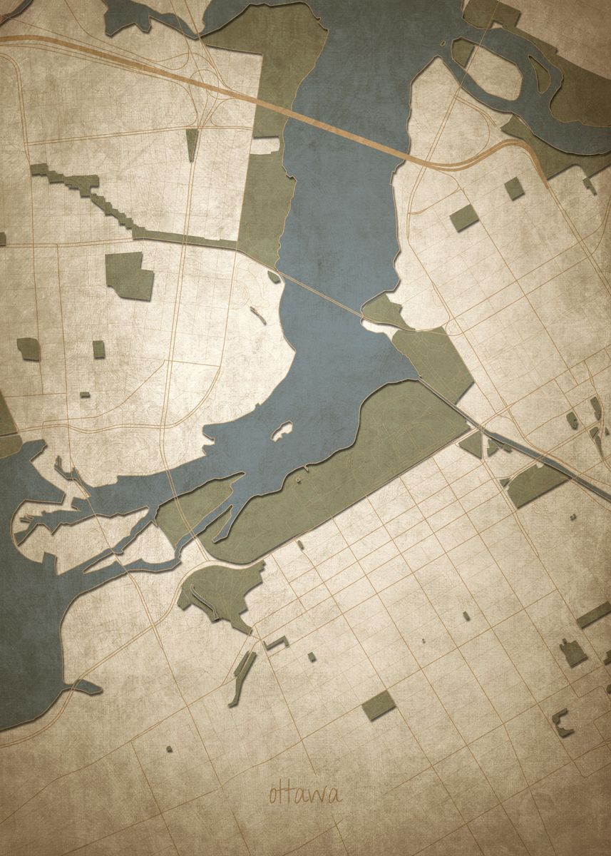 'Ottawa Downtown Map' Poster by MauriTz Design | Displate