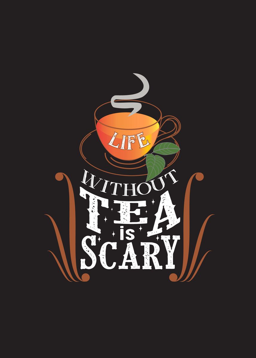 'Scary Tea' Poster, picture, metal print, paint by Beone Digital | Displate