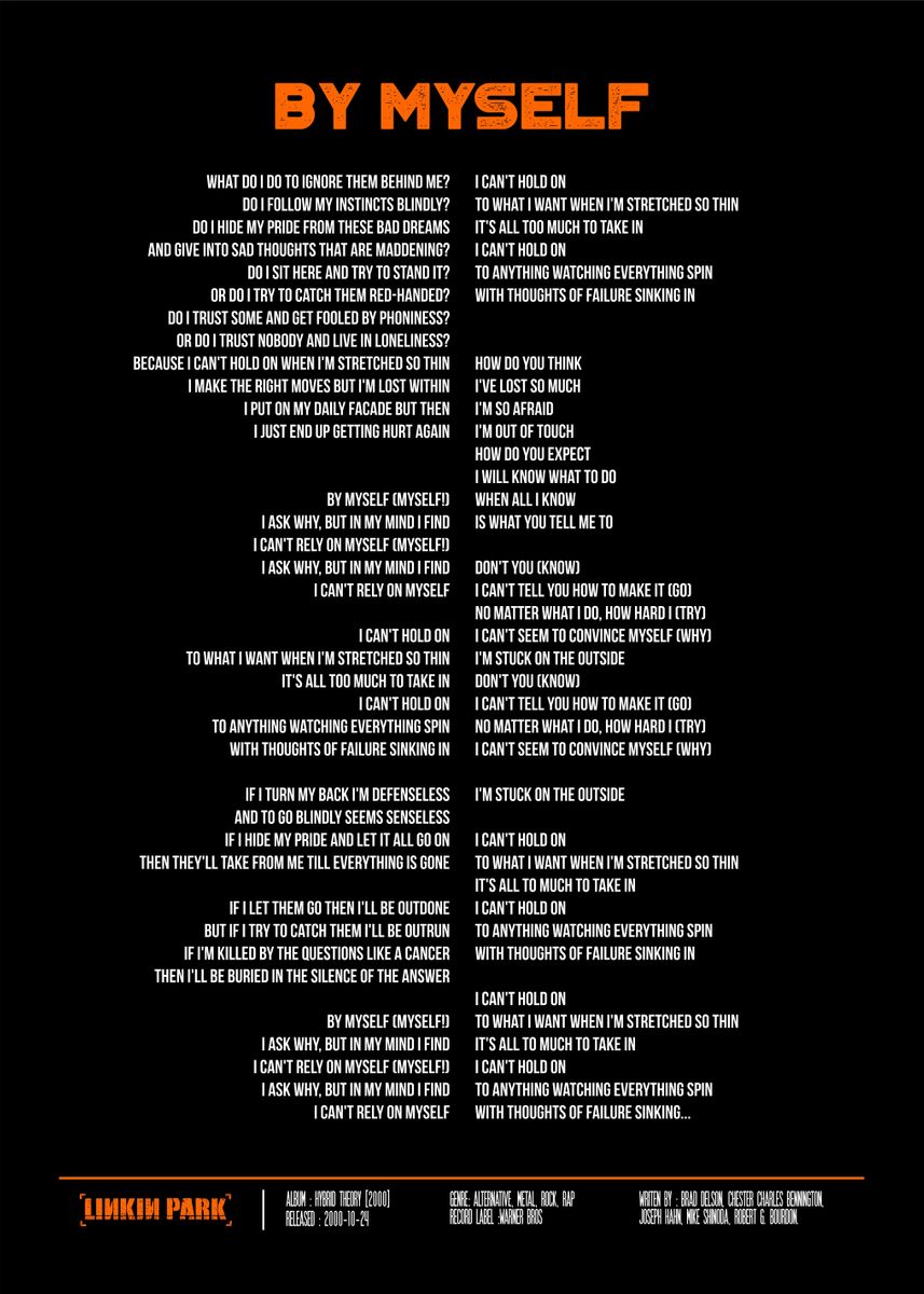 'linkin park bemyself' Poster, picture, metal print, paint by Bestselling Music Posters | Displate