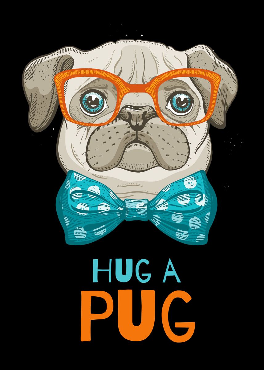 'Pug dog' Poster by Pirate Shadow Familar | Displate