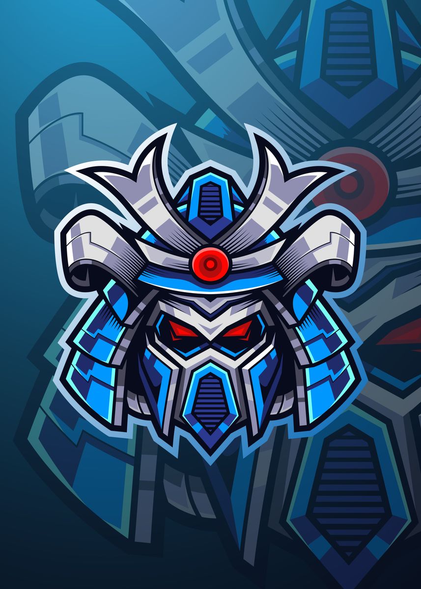 'Samurai Mecha' Poster, picture, metal print, paint by Kunyah | Displate