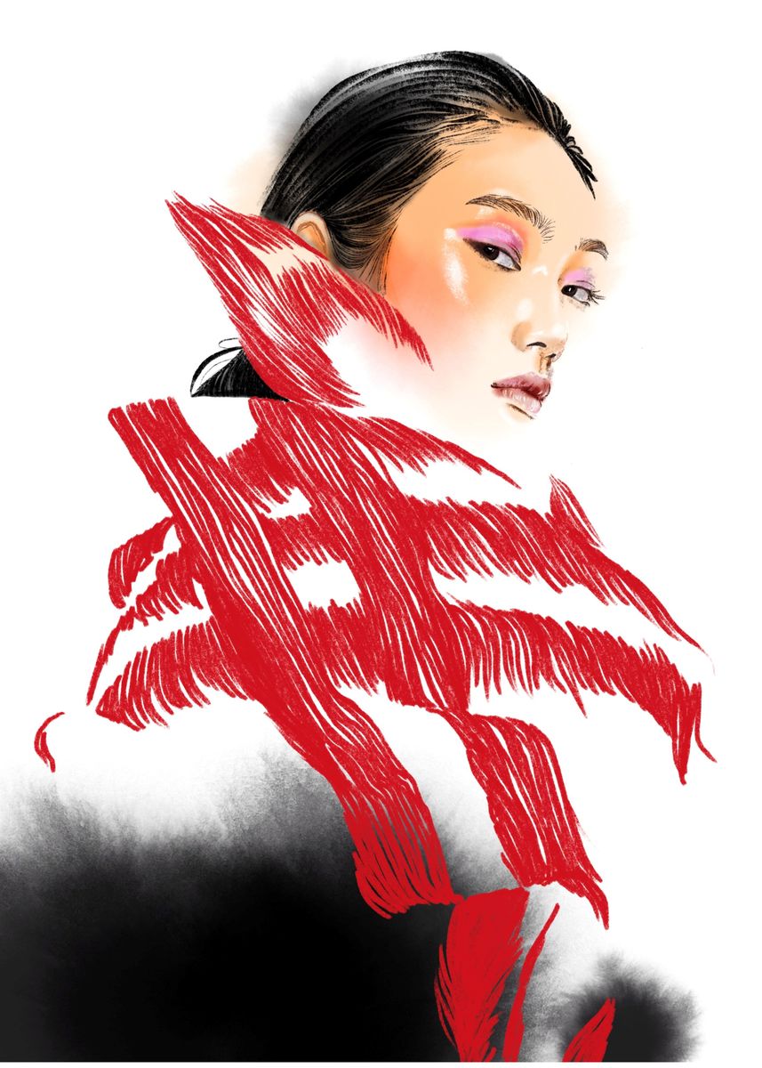 'Japanese girl' Poster, picture, metal print, paint by Evgeniya ...