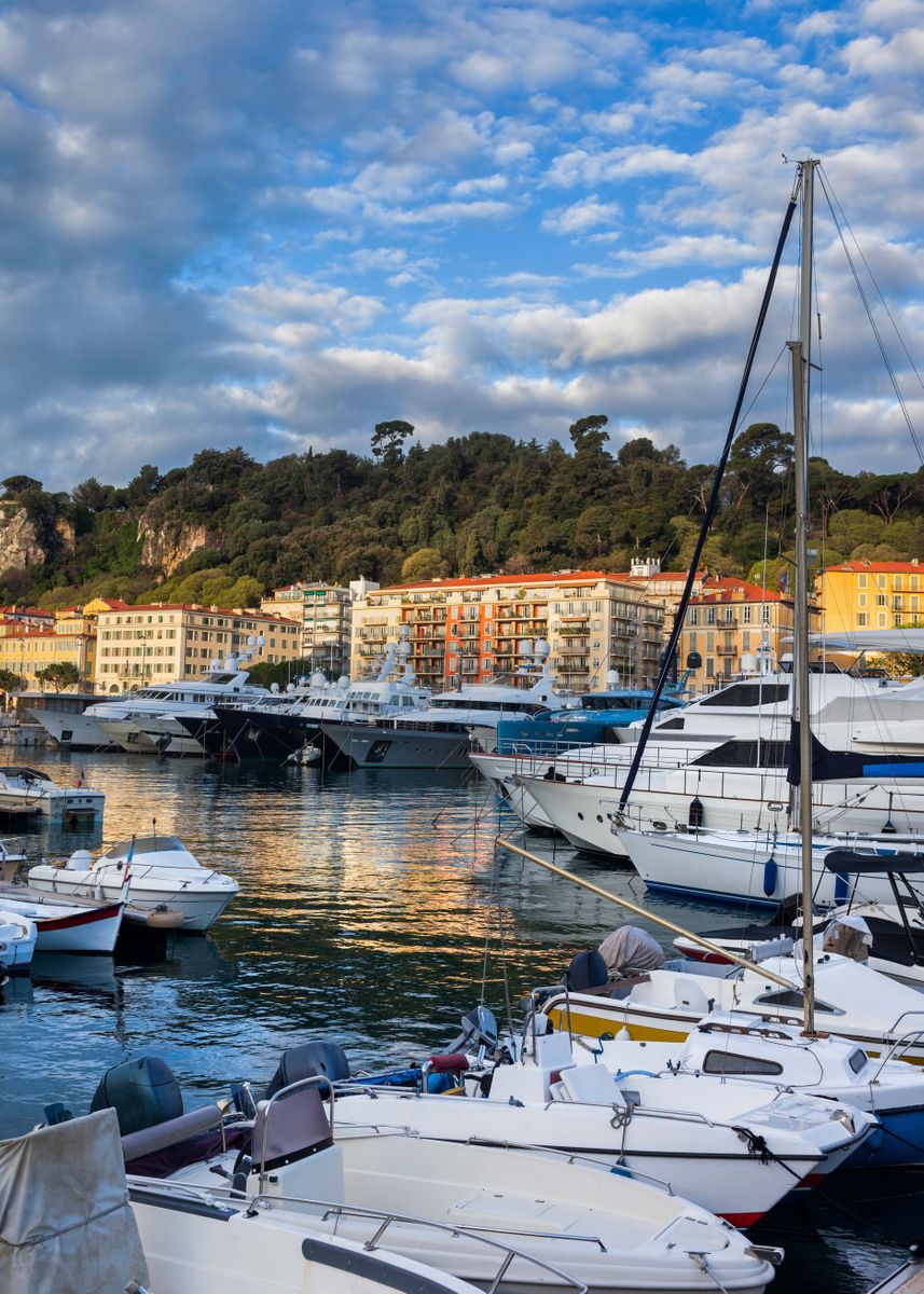 'Sunrise in Port of Nice' Poster, picture, metal print, paint by ...