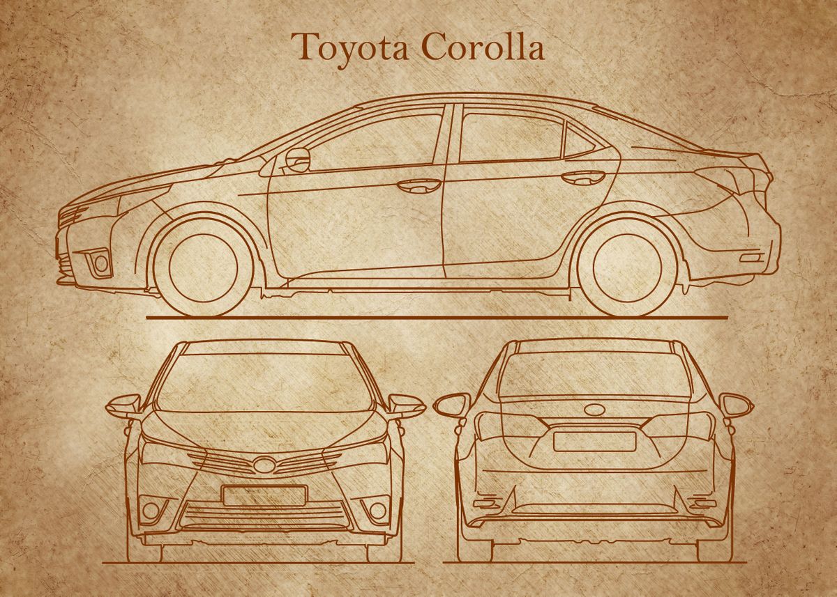 'Toyota Corolla 2015 ' Poster by shiner artist | Displate