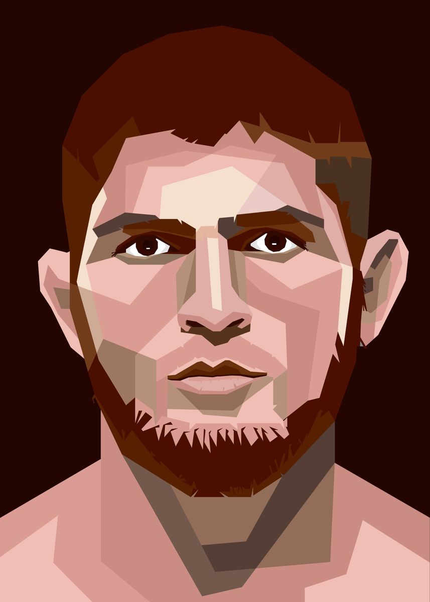 'Khabib Nurmagomedov ' Poster, picture, metal print, paint by ujang ...