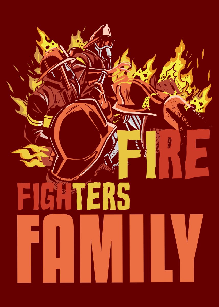 'Firefighter Family' Poster, picture, metal print, paint by ShirTom ...