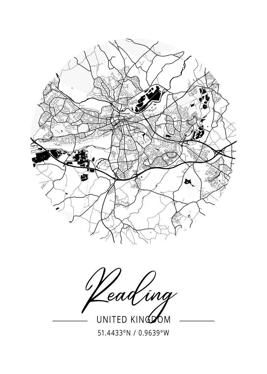 'Reading Area City Map' Poster by Tien Stencil | Displate