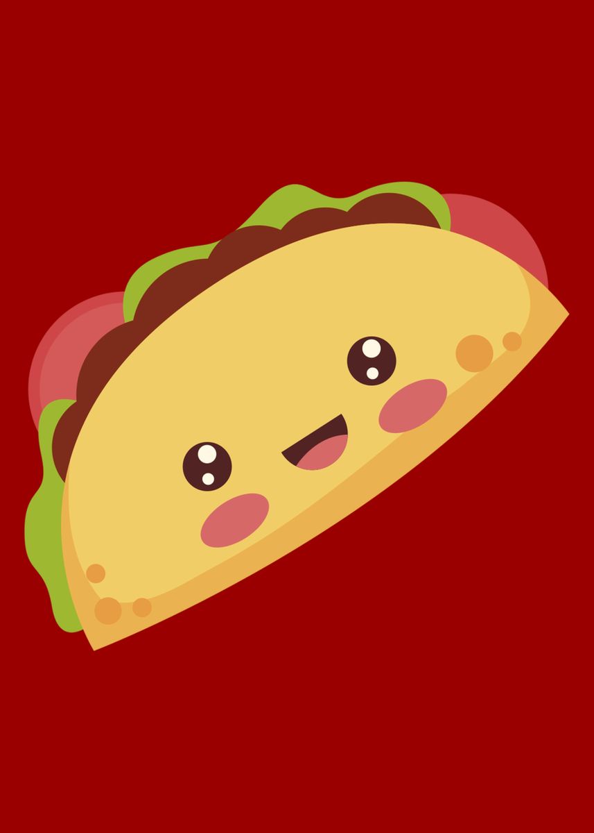 'Cute Kawaii Tacos' Poster by Adrien Aubourg | Displate
