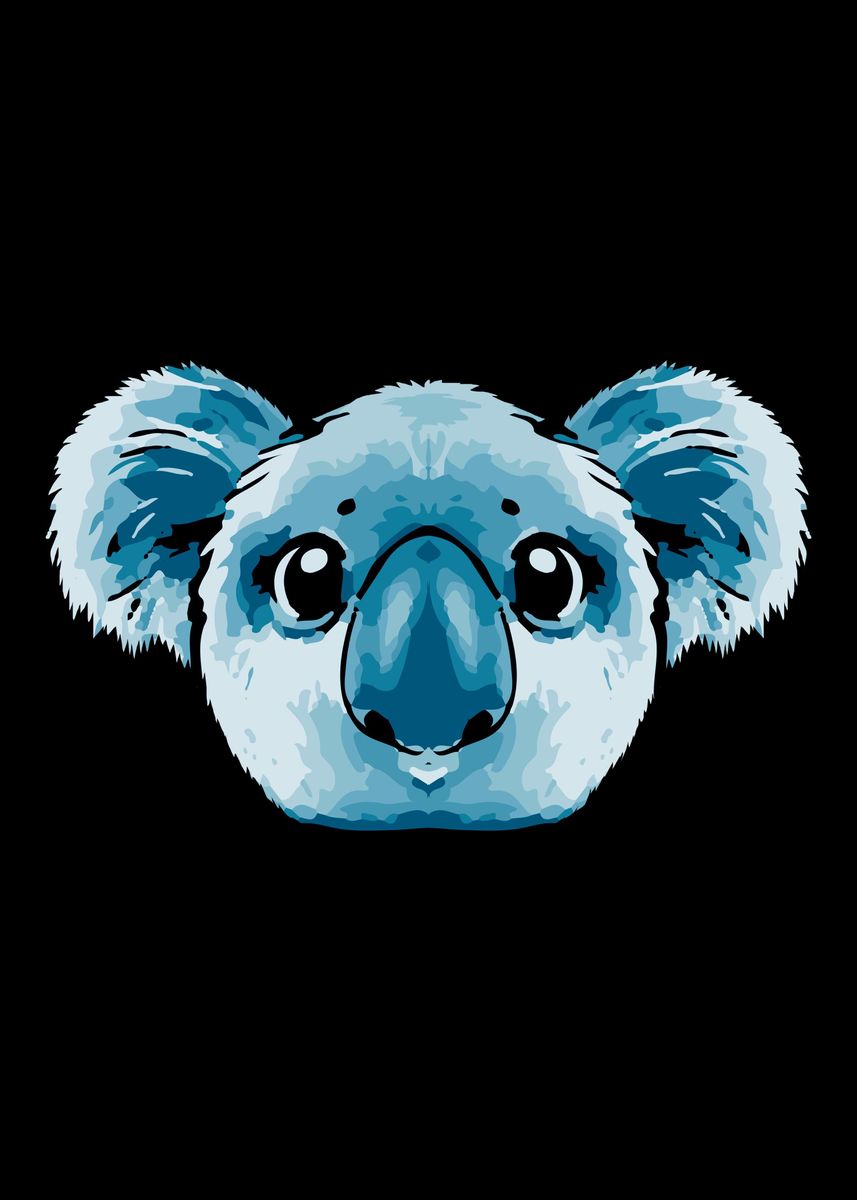 'Koala Bear Face' Poster, picture, metal print, paint by FunnyGifts ...