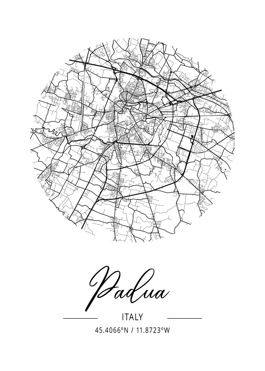 'Padua Area City Map' Poster, picture, metal print, paint by Tien ...