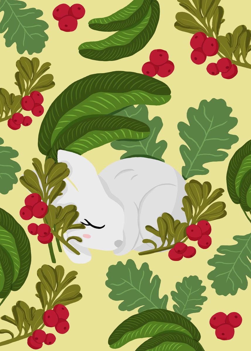 'Rabbit' Poster, picture, metal print, paint by Wayan Studio | Displate