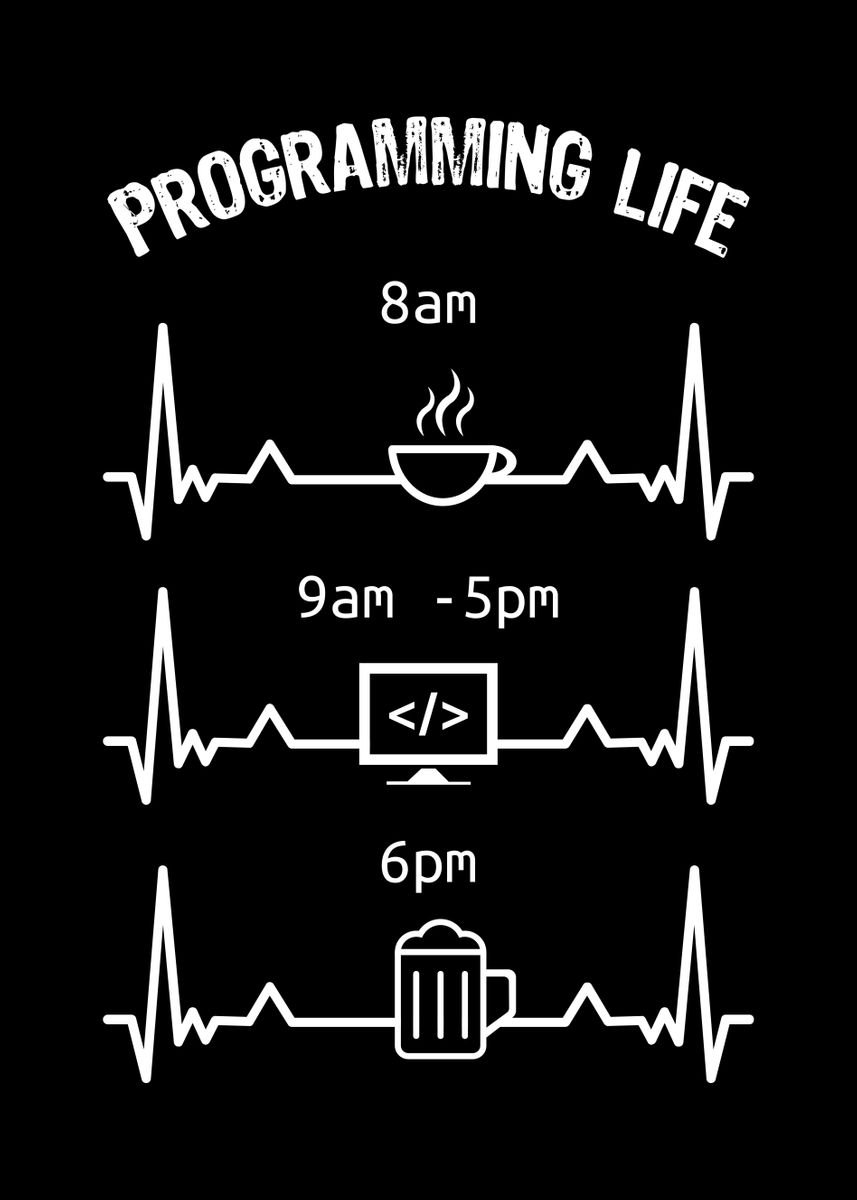 'Programming Coffee Beer' Poster, picture, metal print, paint by Phil ...