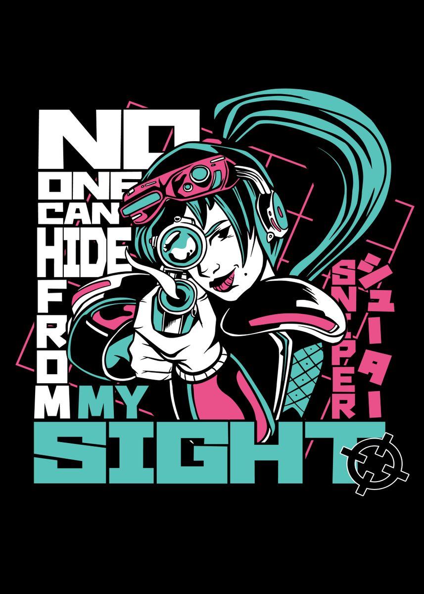 'ANIME SNIPER GIRL' Poster, picture, metal print, paint by ...