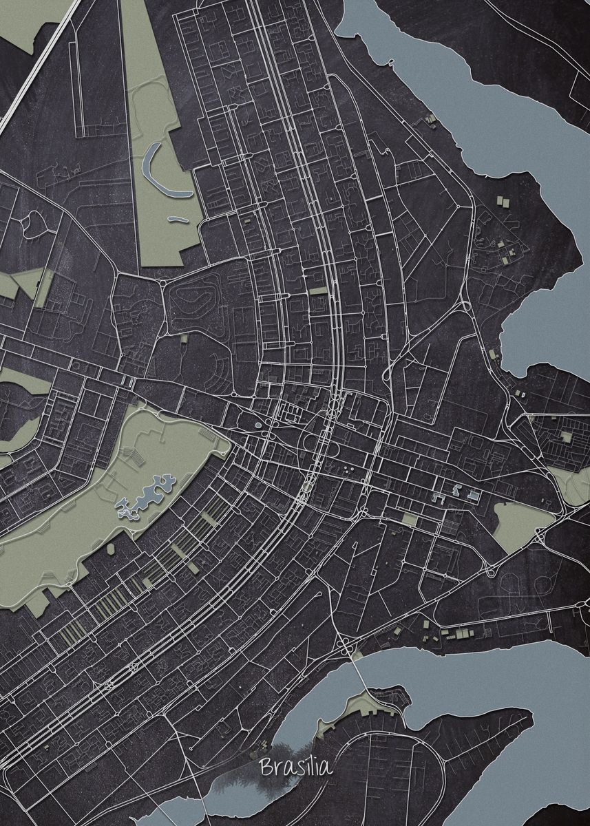 'Brasilia Downtown Map' Poster by MauriTz Design | Displate