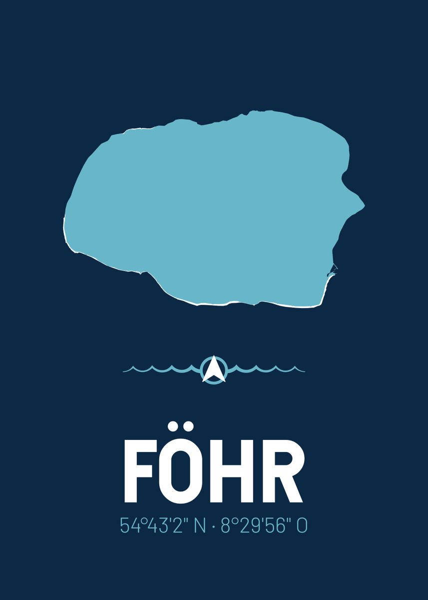 'Foehr Map Design' Poster by ViaMapia | Displate