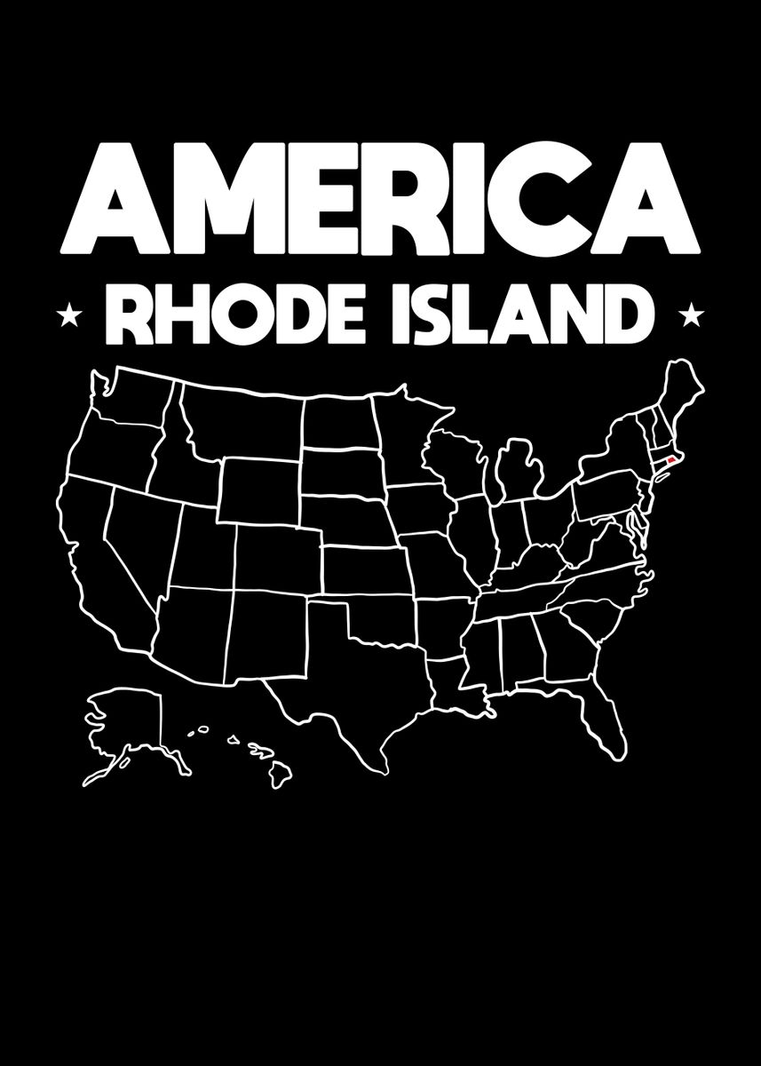 'USA Rhode Island State' Poster, picture, metal print, paint by cecatto ...