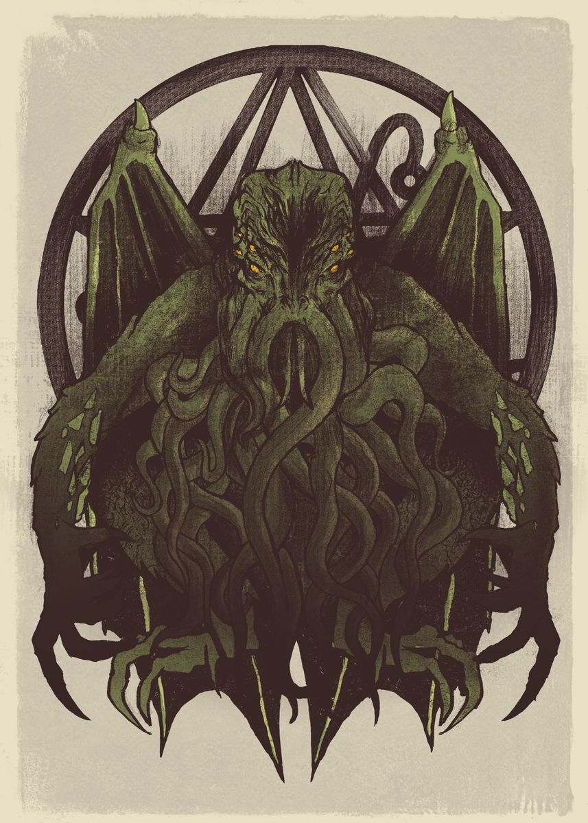 'Fear Cthulhu' Poster, picture, metal print, paint by Fanfreak | Displate