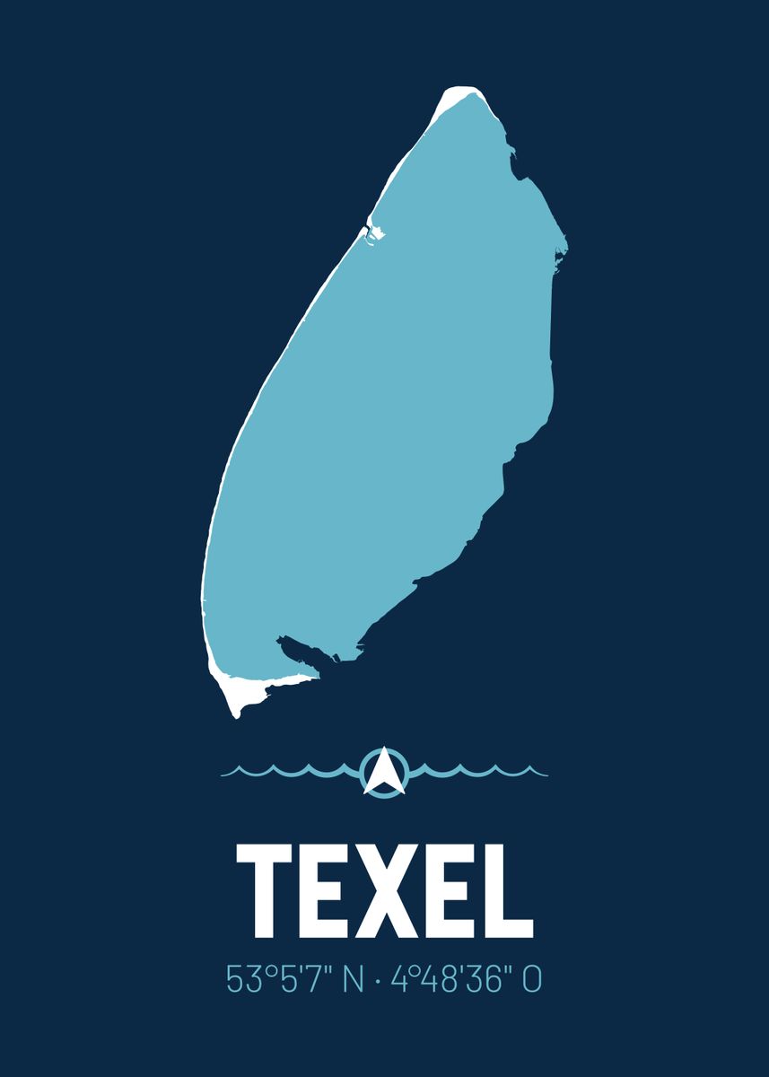 'Texel Map Design' Poster by ViaMapia | Displate